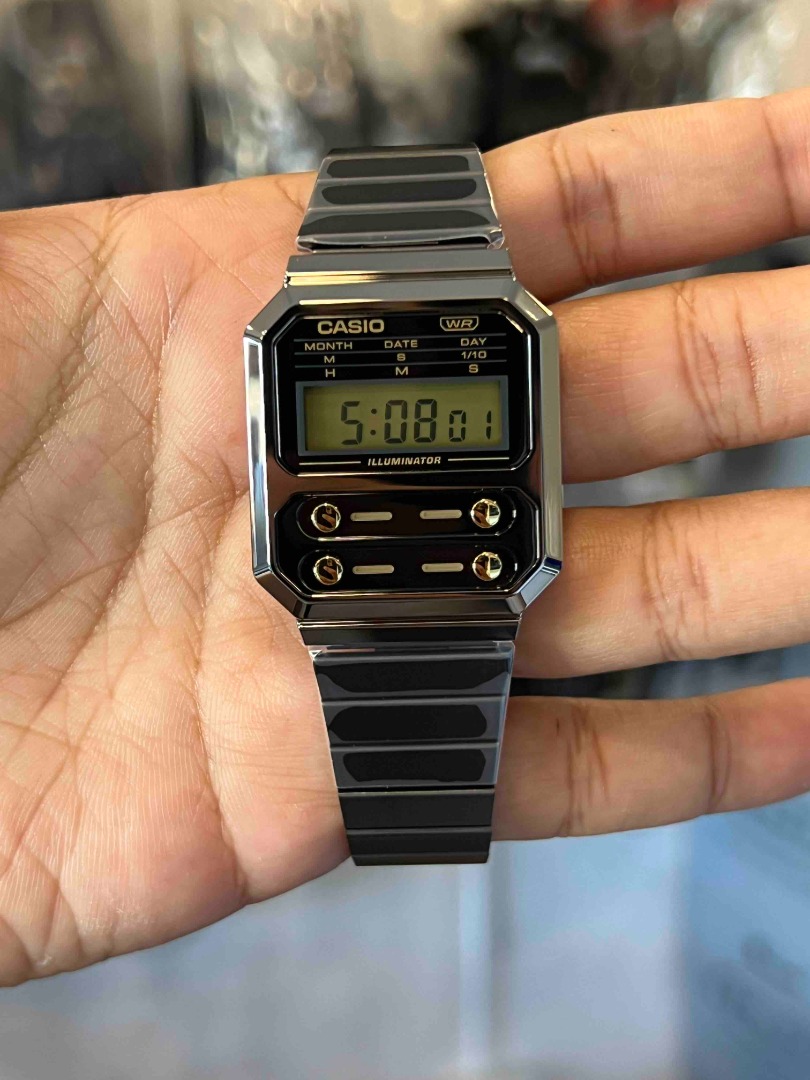 ORIGINAL CASIO Digital Retro Metal-Gold Unisex Watch A100WEGG-1A2 ...