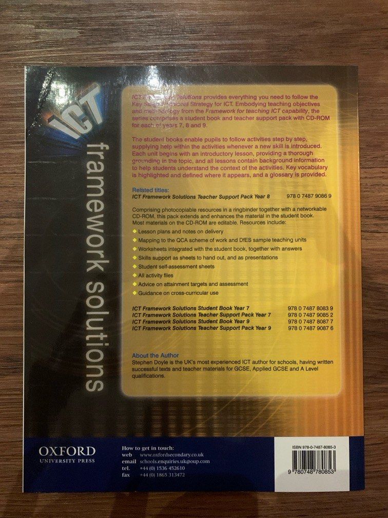 OXFORD - ICT Framework Solutions 8 - Stephen Doyle, Buku & Alat Tulis, Buku Pelajaran di Carousell