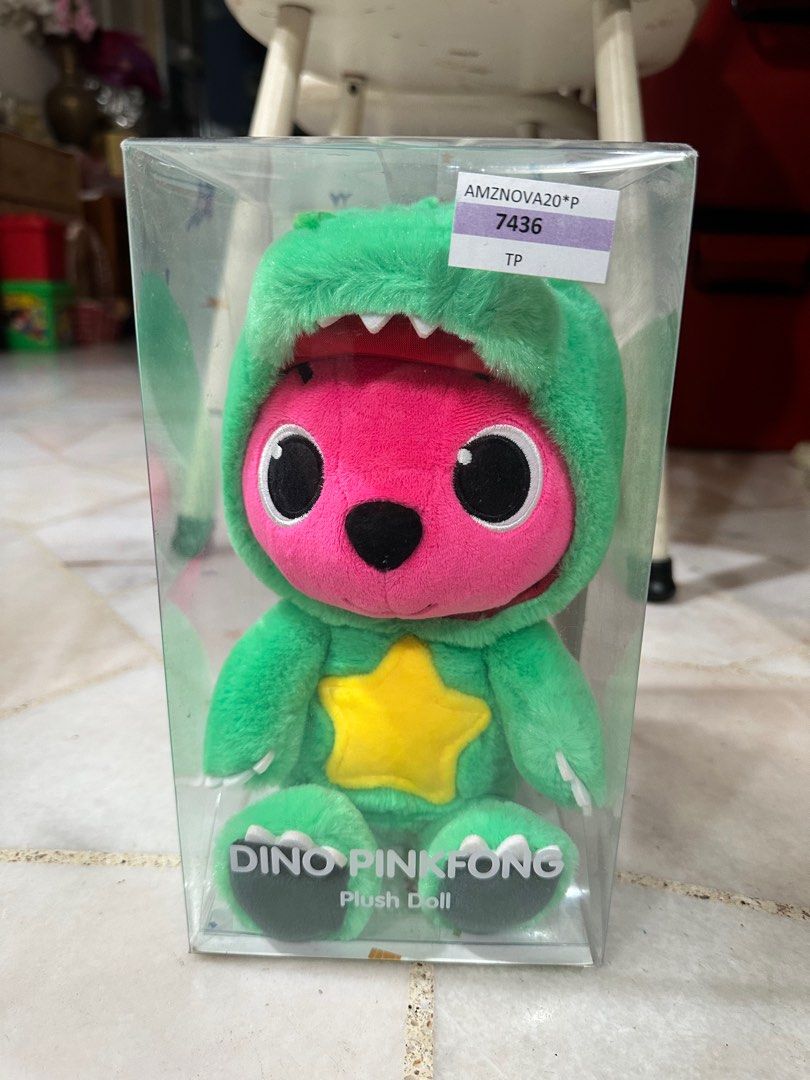 Pink Fong Dino plushie, Hobbies & Toys, Toys & Games on Carousell