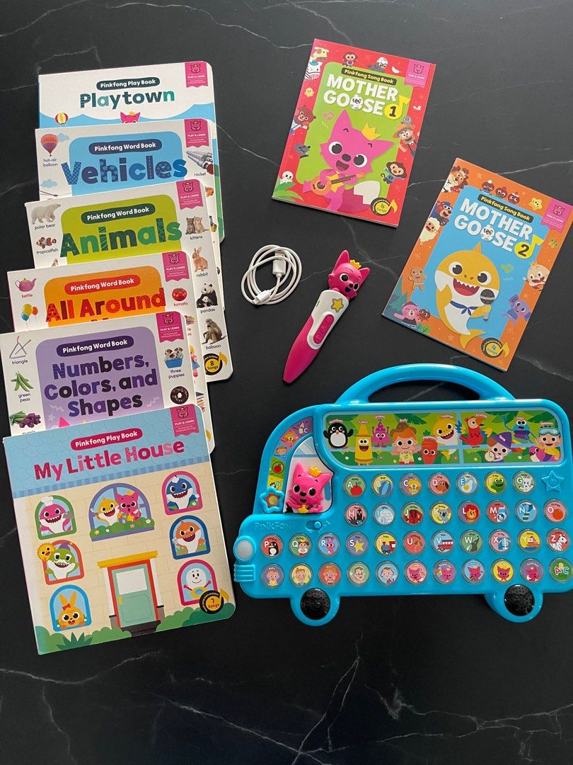 Pinkfong First English Interactive Pen with play book & Alphabet Bus ...