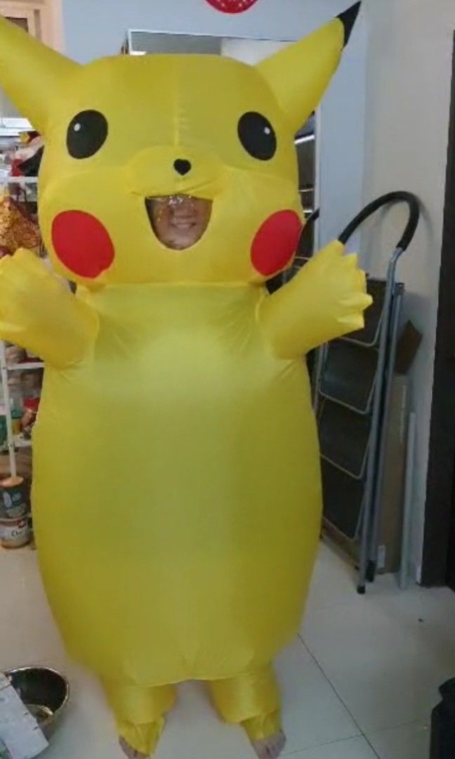 Pokemon Pikachu inflatable mascot cosplay, Hobbies & Toys, Stationery ...