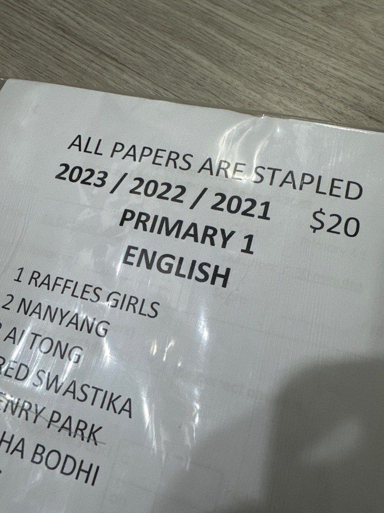 Primary one Past Year Papers from good schools All Subjects, Hobbies ...