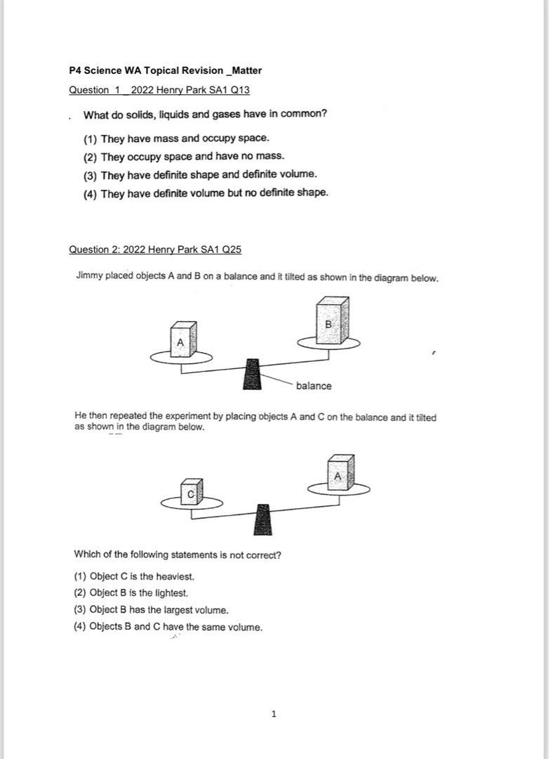 PSLE P5 P4 Topical Revision mcq OEQ Science, Hobbies & Toys, Books ...