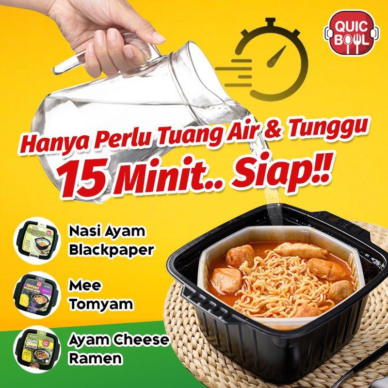 Quic Bowl , Halal, Mee Tom yum, Asam Laksa, Food & Drinks, Rice ...