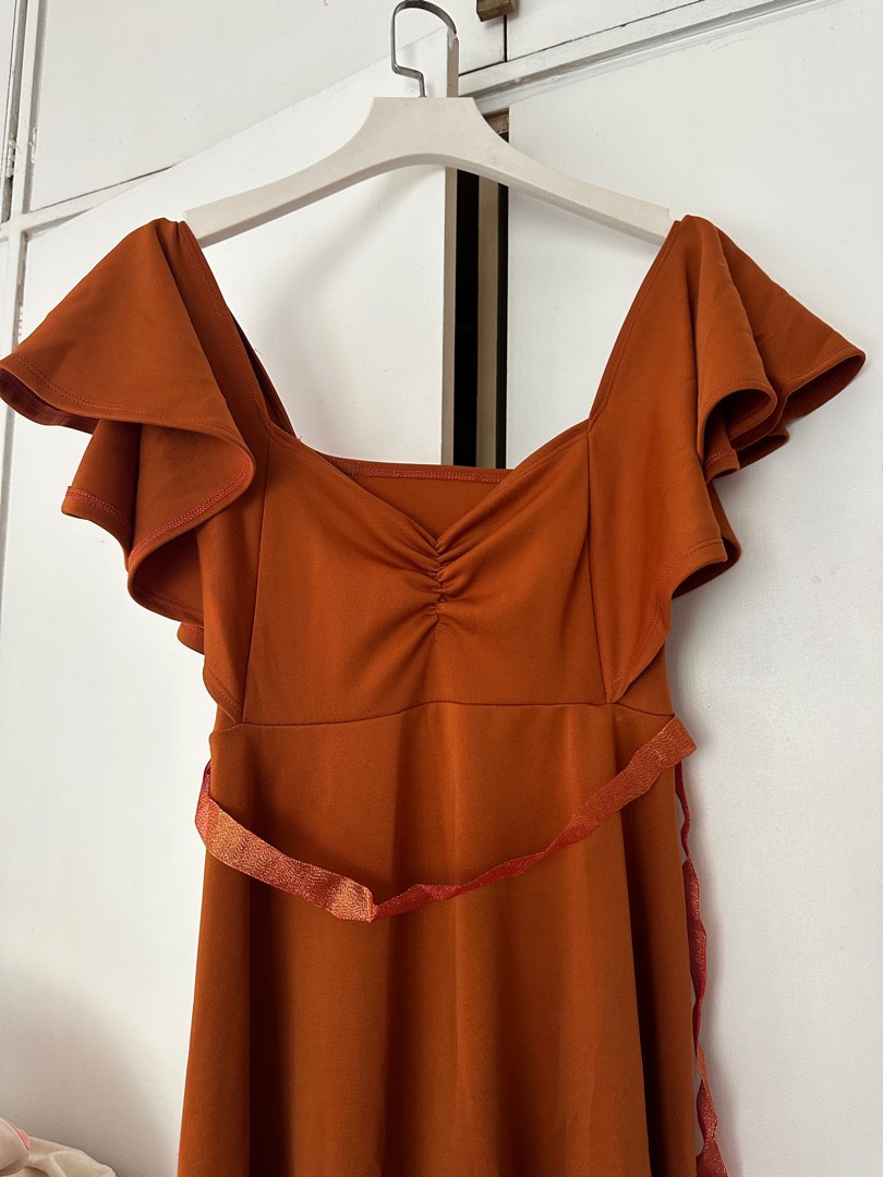 Rust Bridesmaid Maxi Dress, Women's Fashion, Dresses & Sets, Evening ...