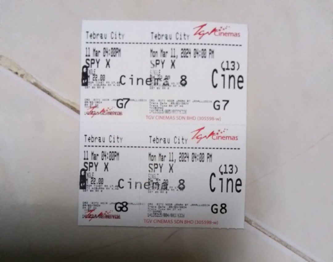 SpyXFamily : Code White Movies Cinemas Ticket TGV Aeon Tebrau , JB ...