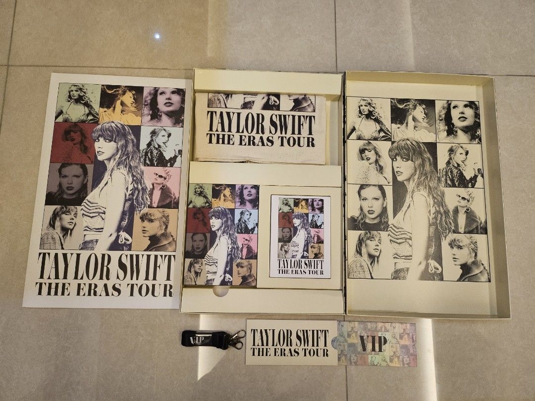 Taylor swift Eras Tour VIP Merchandise with ticket and lanyard, Hobbies ...