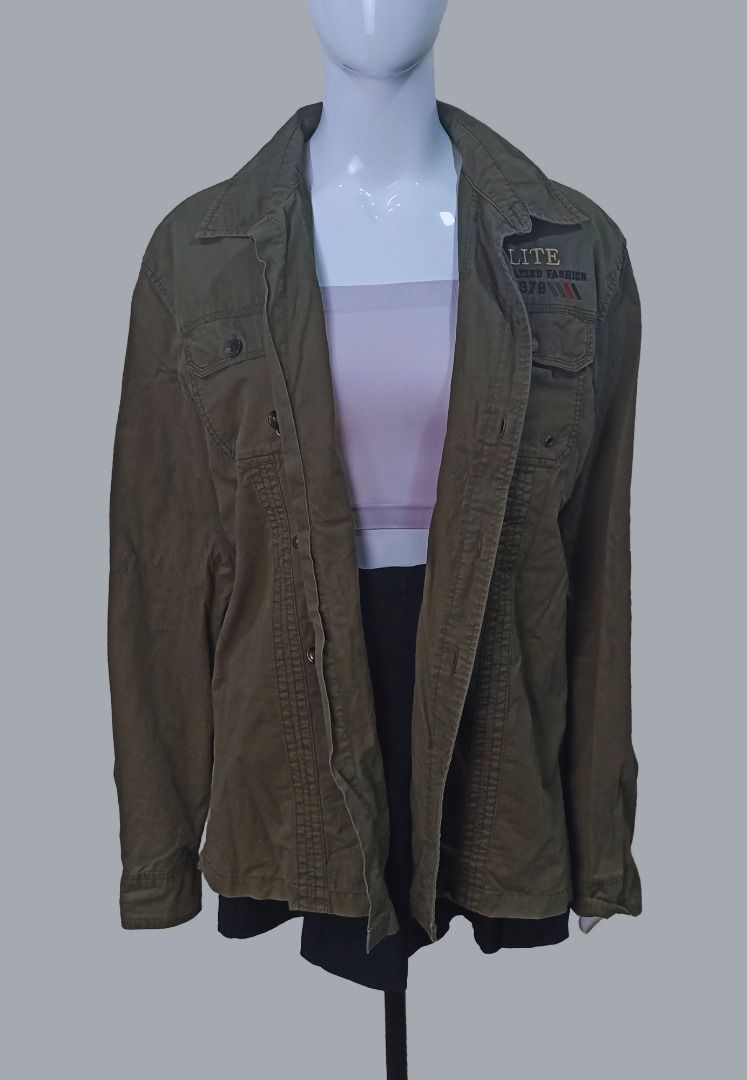 Plus size UNISEX MILITARY CARGO ARMY GREEN JACKET, Women's Fashion ...