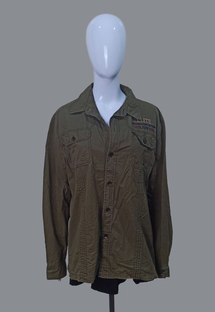 Plus size UNISEX MILITARY CARGO ARMY GREEN JACKET, Women's Fashion ...