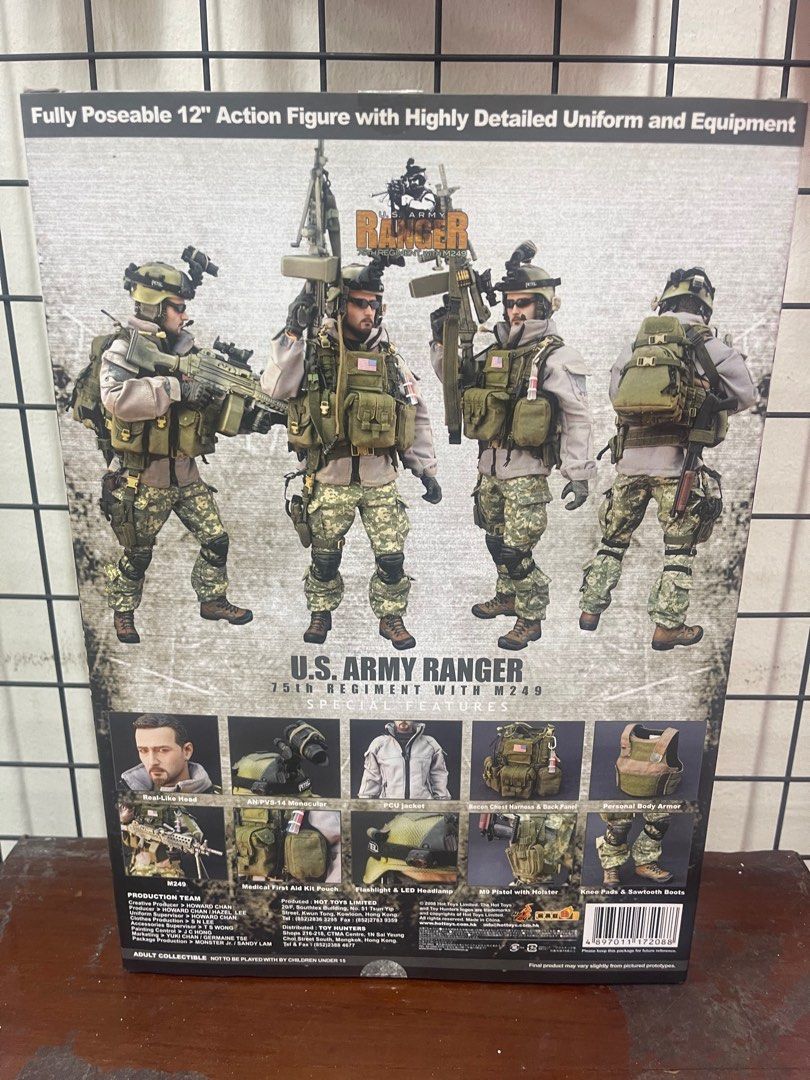 U.S Army Ranger 75th Regiment with M249, Hobbies & Toys, Toys & Games ...