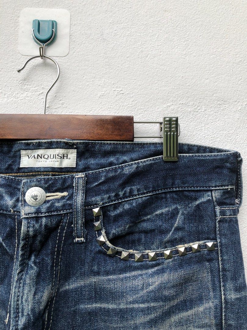 Vanquish Studded Jeans, Men's Fashion, Bottoms, Jeans on Carousell
