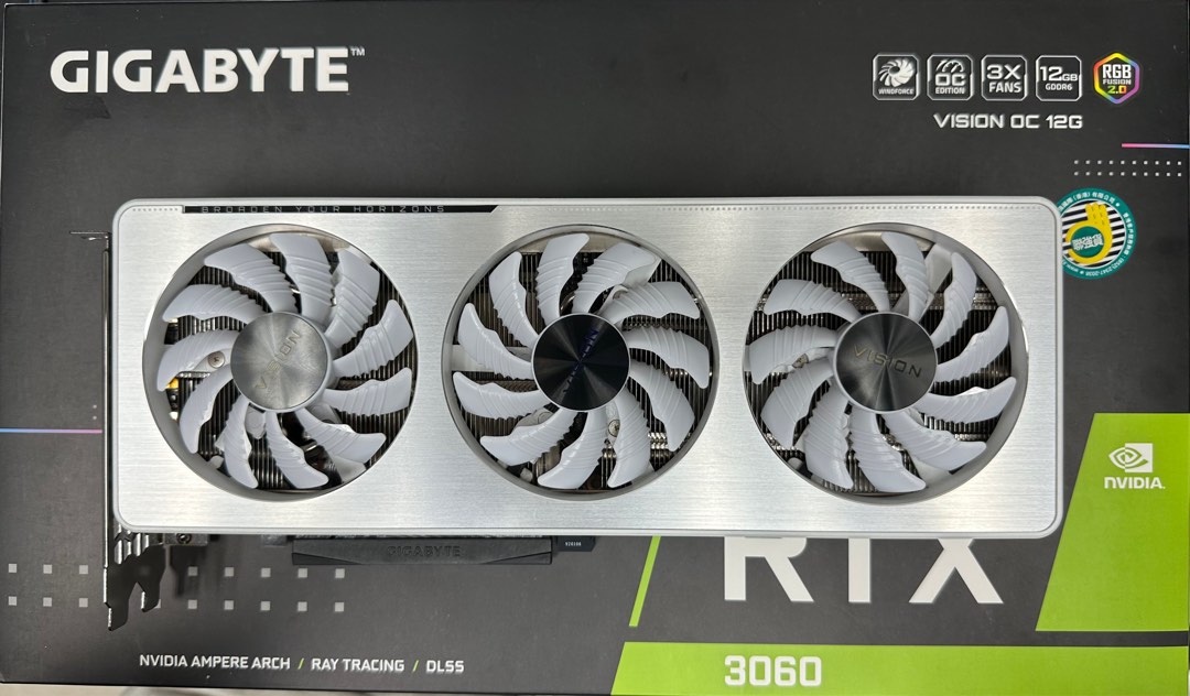 極新 RTX 3060 VISION OC 12GB 少有白色卡 行貨有保, 電腦＆科技, 桌上電腦 - Carousell