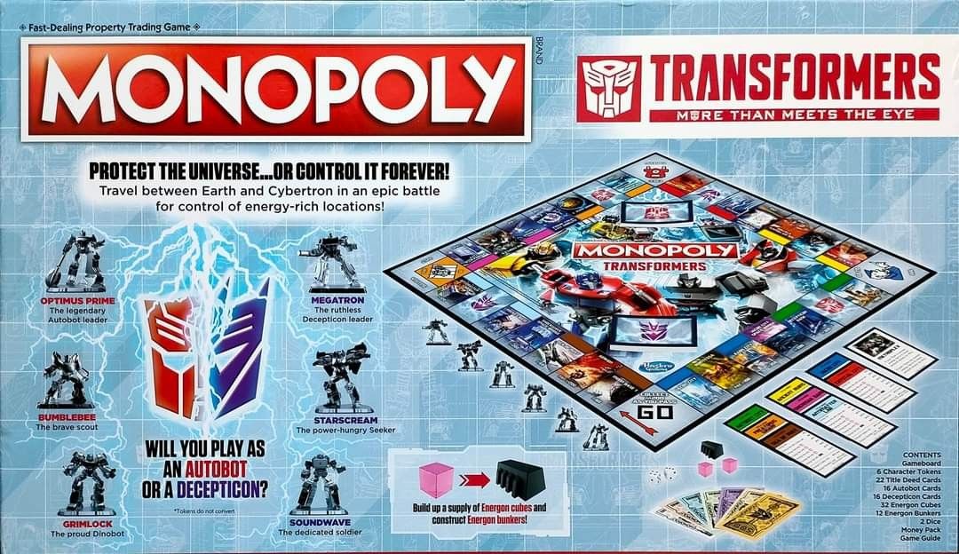 變形金剛大富翁 Transformers Monopoly, 興趣及遊戲, 玩具 & 遊戲類 - Carousell