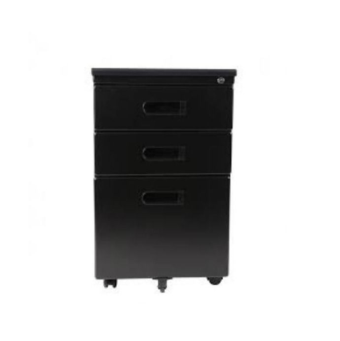 Alverstone Mobile Pedestal Mobile Cabinet 3 Layer Filing Cabinet Black ...