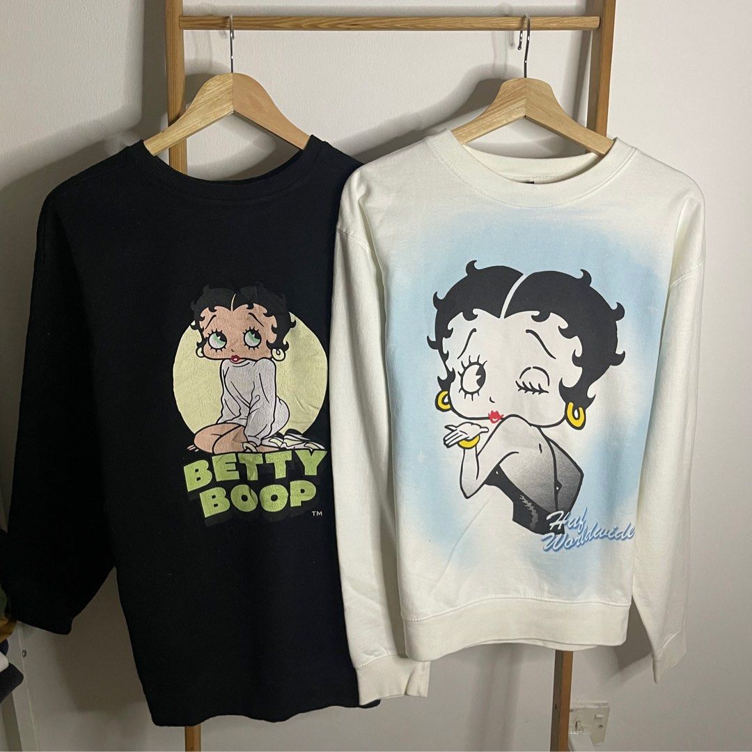 Combo Betty Boop & Huf Collab Betty Boop, Women's Fashion, Tops, Longsleeves on Carousell
