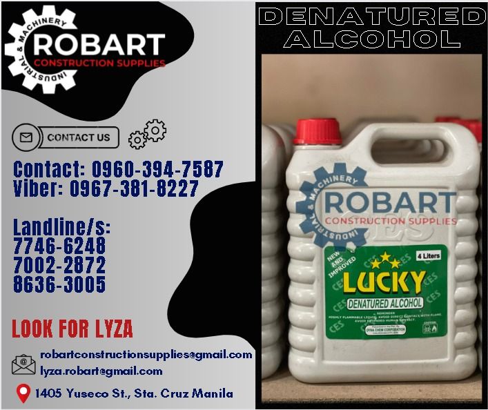 Denatured Alcohol 4 Liters Brand: Lucky, Commercial & Industrial ...