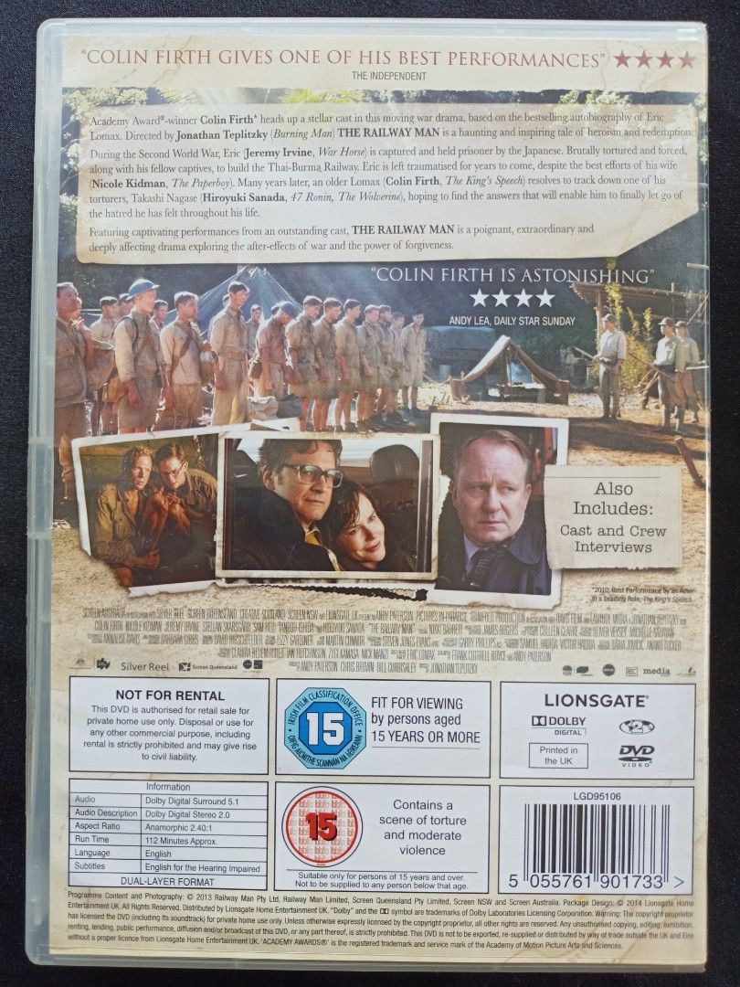 DVD The Railway Man, Hobbies & Toys, Music & Media, CDs & DVDs on Carousell