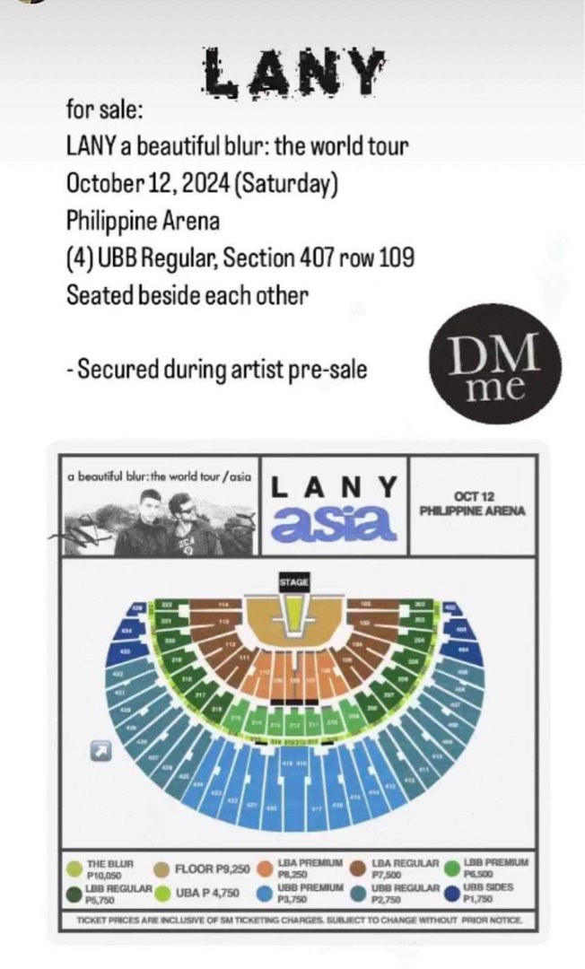 LANY CONCERT TICKET, Tickets & Vouchers, Event Tickets on Carousell