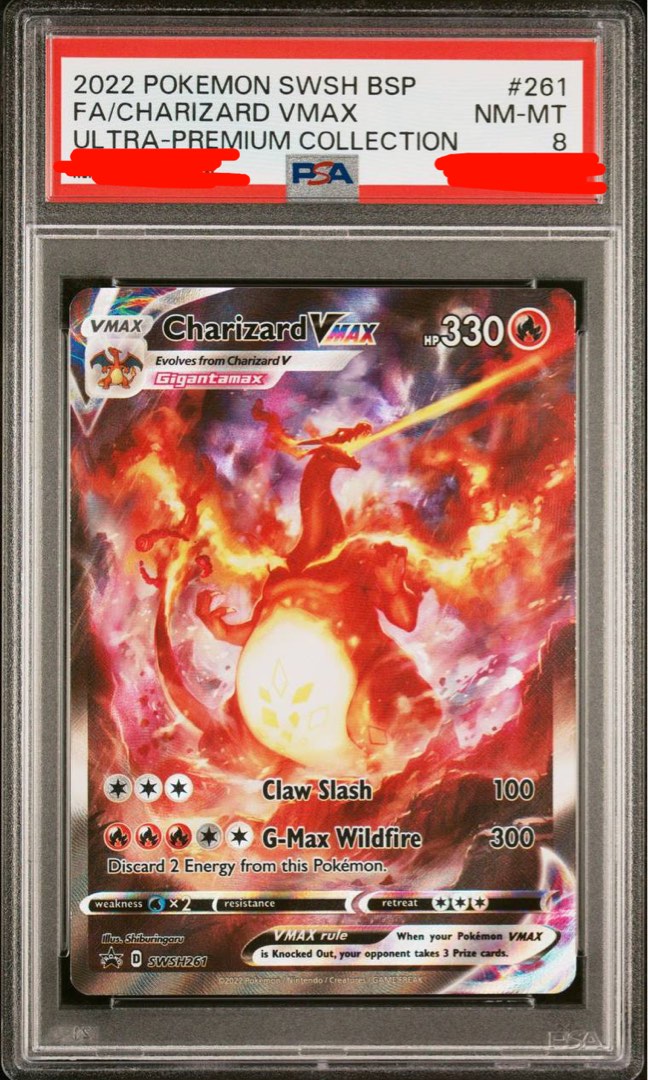Pokemon PTCG 噴火龍Vmax 美版 PSA8, 興趣及遊戲, 玩具 & 遊戲類 - Carousell
