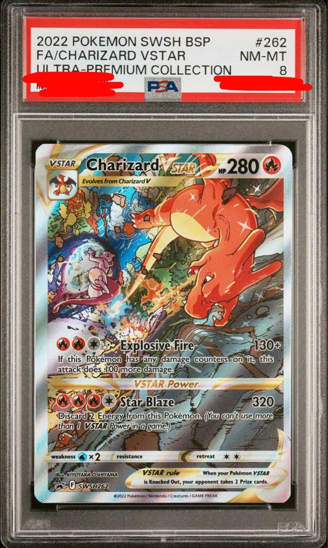 Pokemon PTCG 噴火龍Vstar 美版 PSA8, 興趣及遊戲, 玩具 & 遊戲類 - Carousell