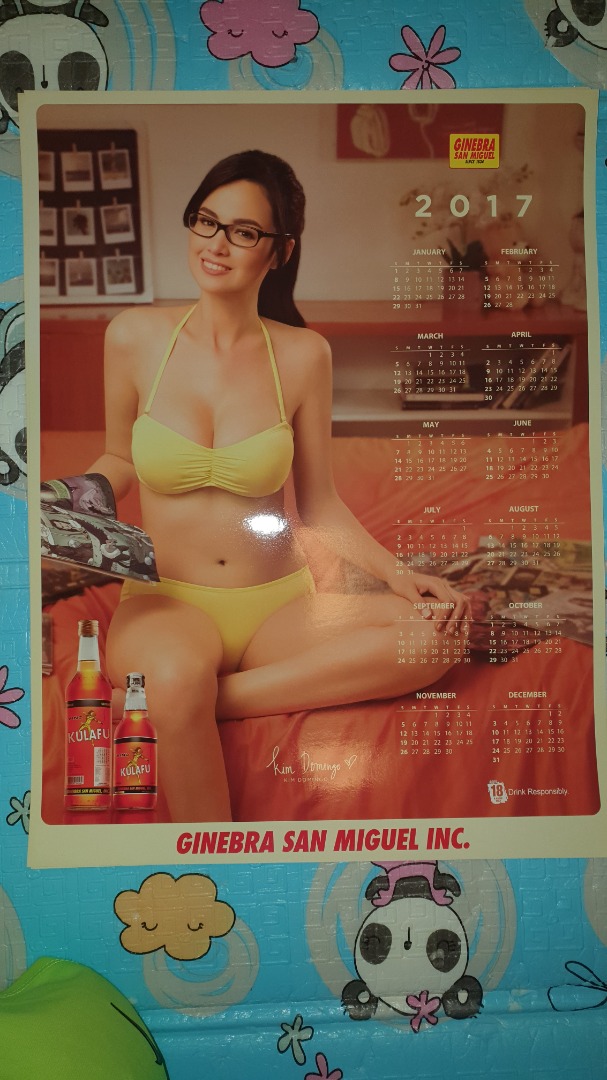 Rare 5 Piece Set of Ginebra San Miguel 2017 Wall Calendar Featuring Kim Domingo, Hobbies & Toys ...