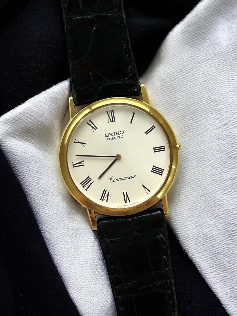 RARE ALL ORIGINAL 1980 Gold Seiko SQ “Connaissuer” Seiko Quartz White ...