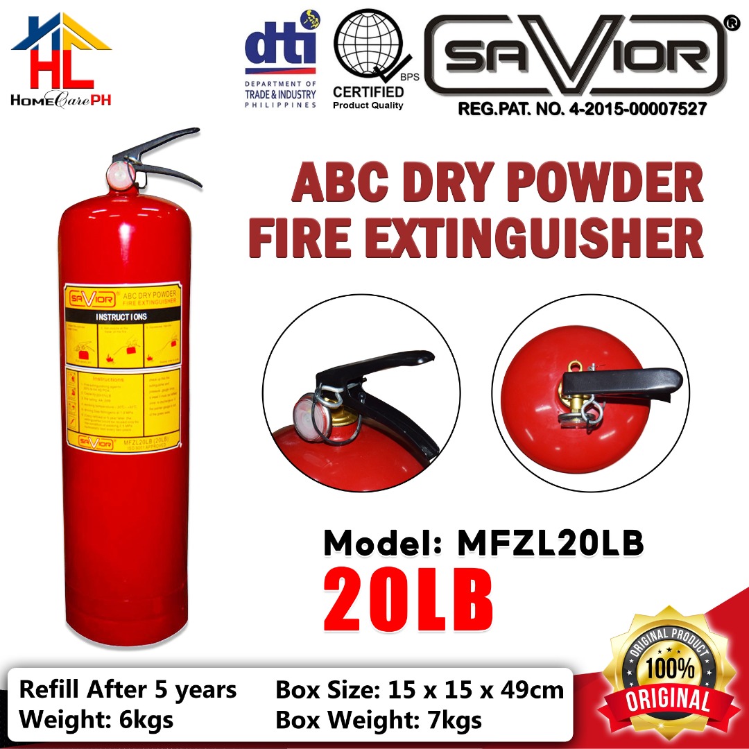 Savior ABC Dry Powder Fire Extinguisher 20LB, Commercial & Industrial ...