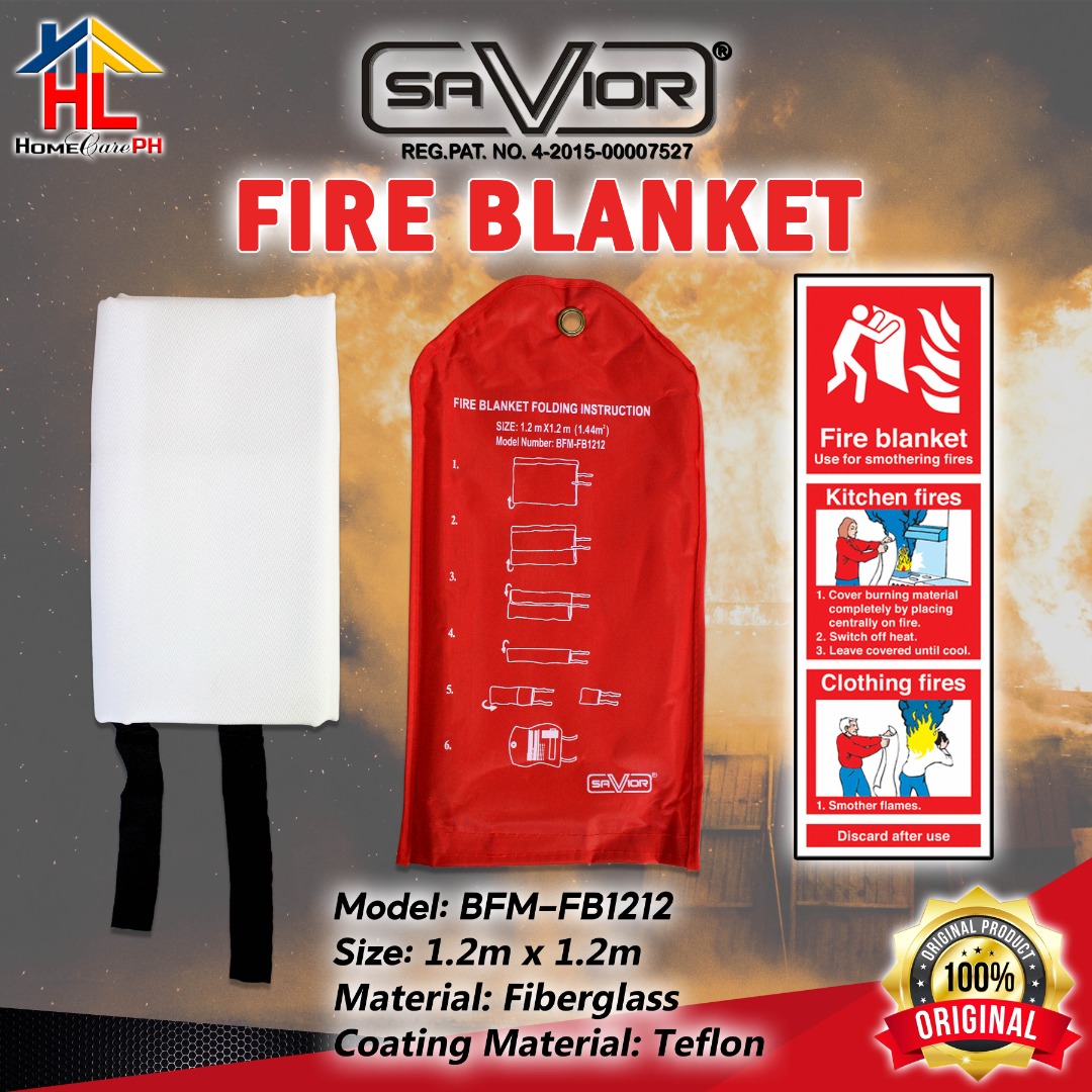 Savior Fire Blanket 1.2m x 1.2m (BFM-FB1212), Commercial & Industrial ...