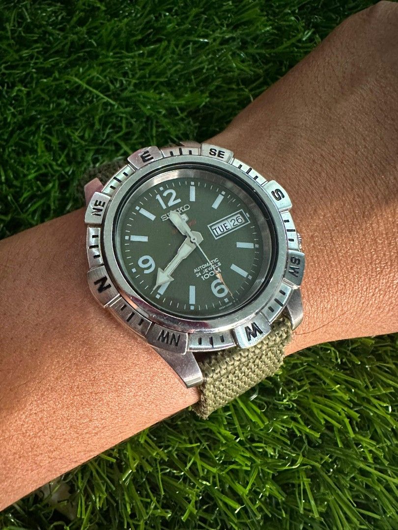 Seiko Automatic Army Edition (Rare), Barang Mewah, Jam Tangan di Carousell