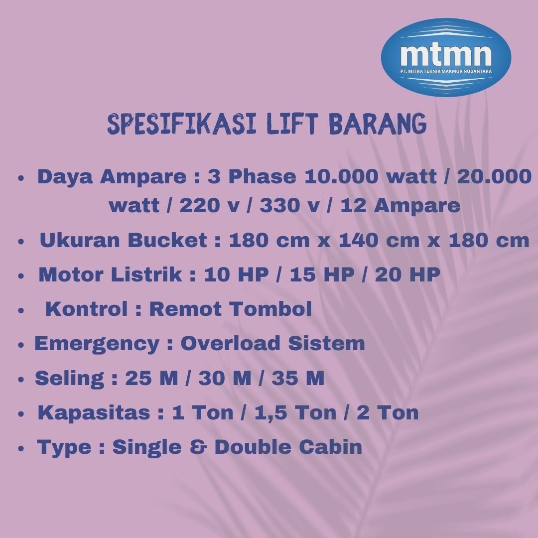 Sewa Alat Proyek Lift Barang Double & Single Cabin Kota Semarang | Lift ...