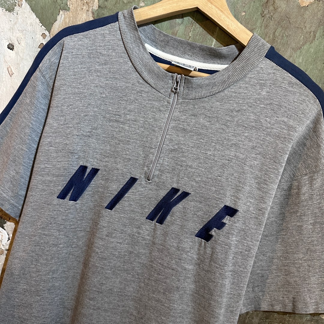 Vintage Nike Half Zip Script Tshirt, Men's Fashion, Tops & Sets ...