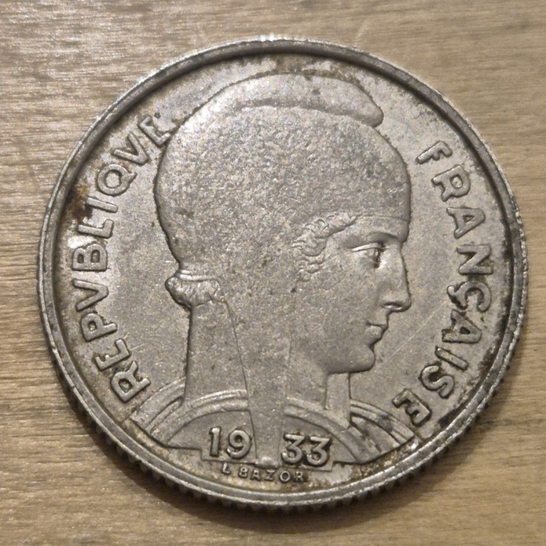 1933 Republic of France 5 Franc Coin 2nd piece, Hobbies & Toys ...