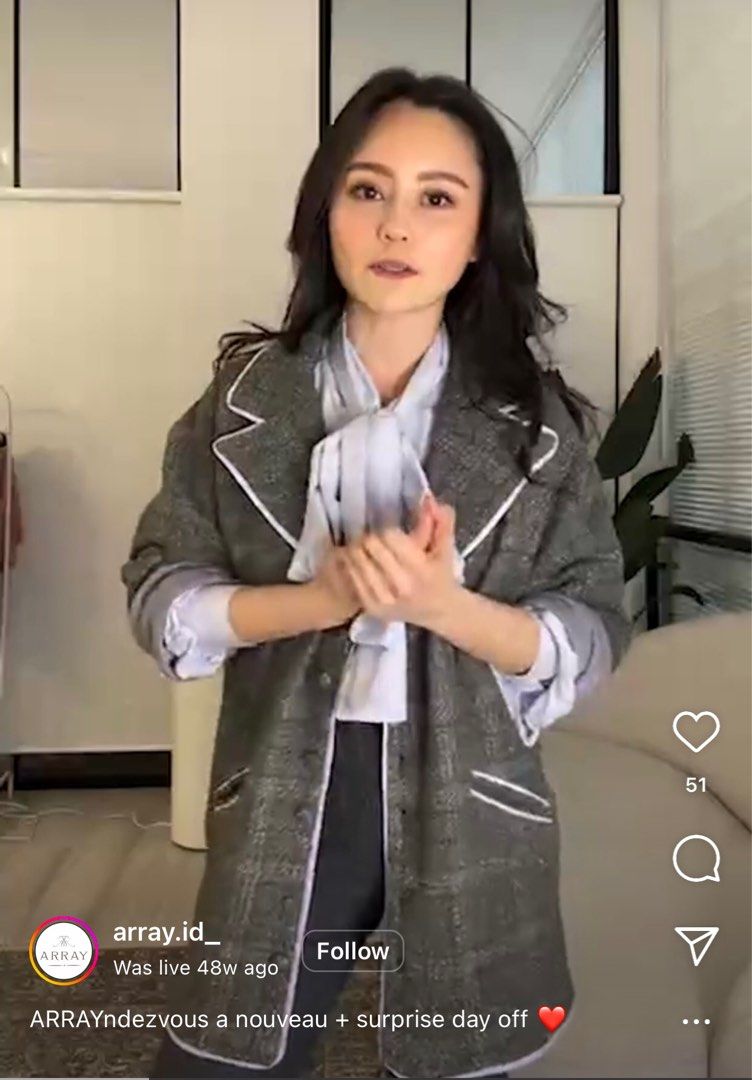 Array id soft thin jolie tweed Blazer Outer for holiday korea jepang duma love and flair story ...