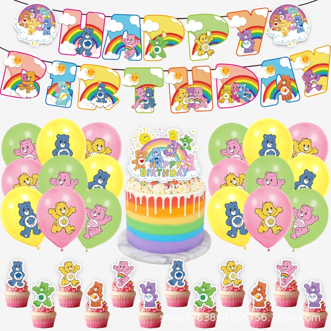 [Avail] Care Bear Theme Balloons Set B Birthday Party Decoration Banner ...