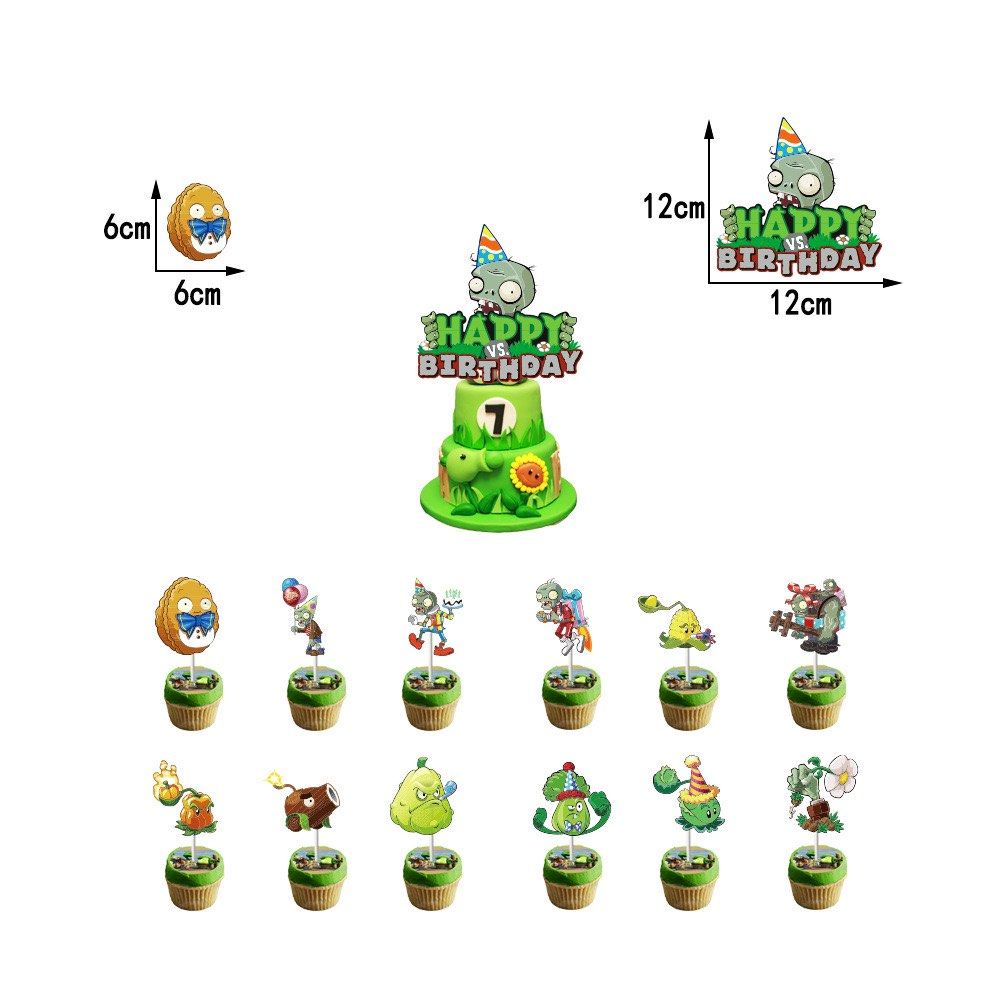 [Avail] Plants Vs Zombies Theme C PVZ Balloons Set Birthday Party ...