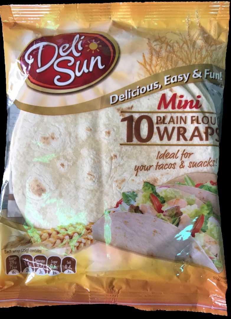 Deli Sun Mini Plain Flour Wraps 250g (10 Wraps), Food & Drinks ...