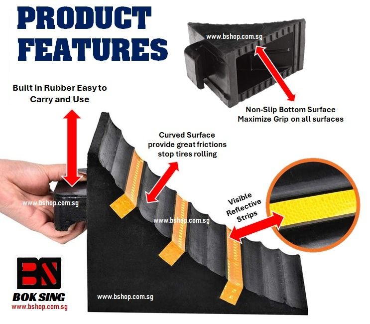 HEAVY DUTY WHEEL CHOCK / RUBBER WHEEL CHOCK/ TYRE CHOKE FOR VEHCLES ...