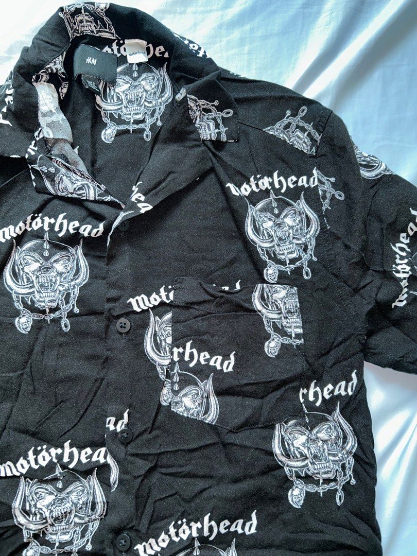 H&M x Motorhead - Open Collar Polo Shirt with Motorhead Logo, Men's ...
