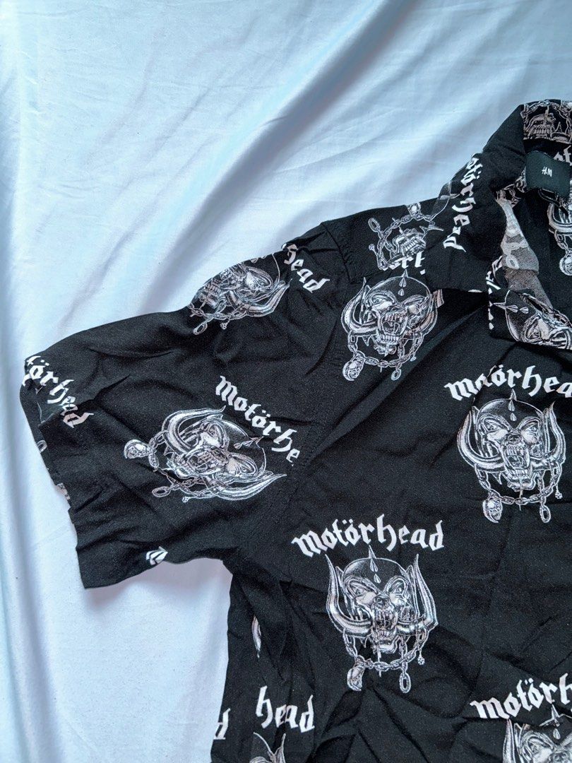 H&M x Motorhead - Open Collar Polo Shirt with Motorhead Logo, Men's ...