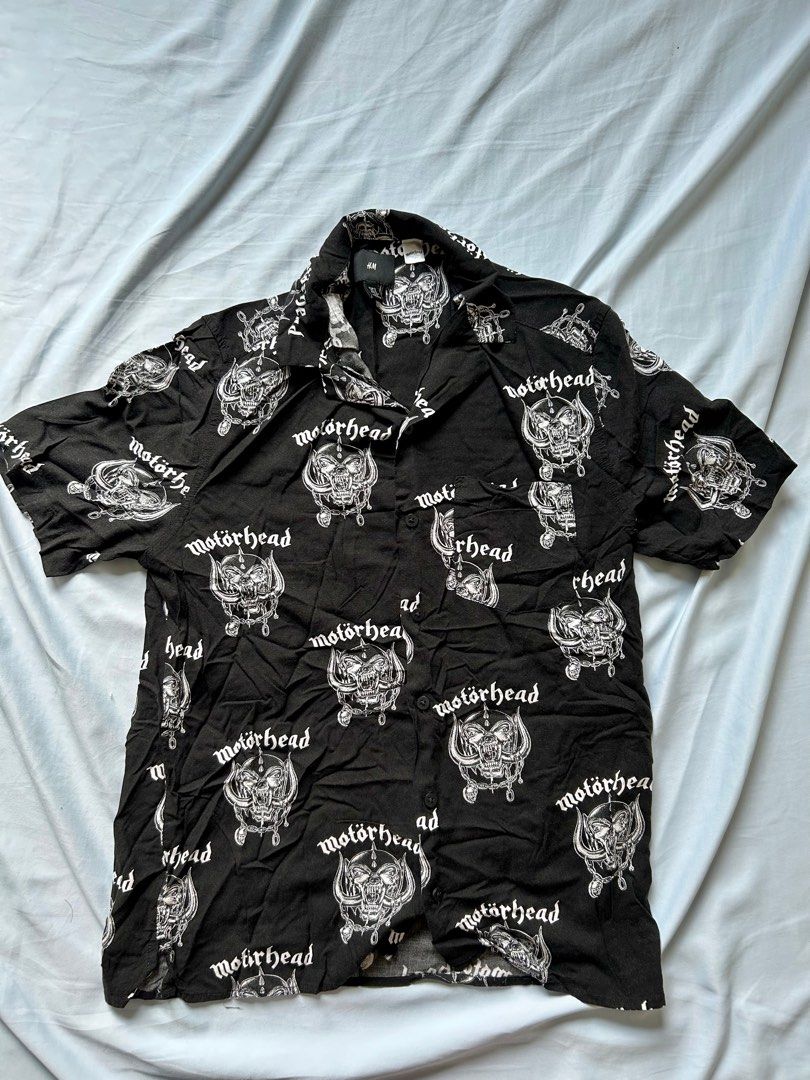 H&M x Motorhead - Open Collar Polo Shirt with Motorhead Logo, Men's ...