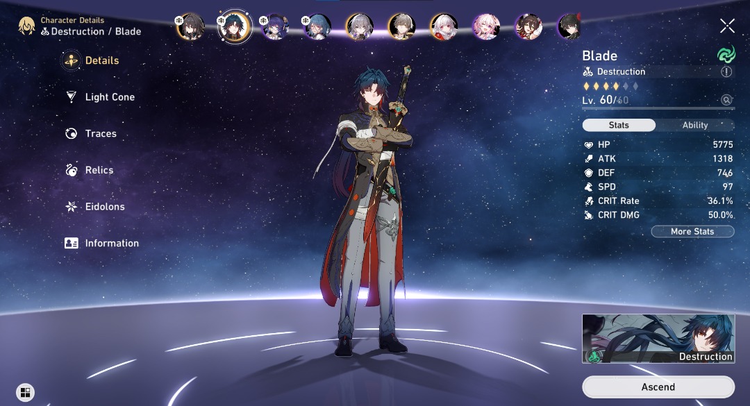 HSR Blade & Signature + Ruan Mei + Luocha + Bronya + 33 Passes Honkai ...