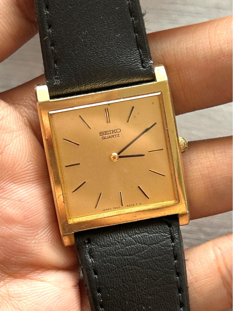 RARE Seiko Tank Large 1979 JDM Japan Gold Seiko Tank Watch Vintage ...