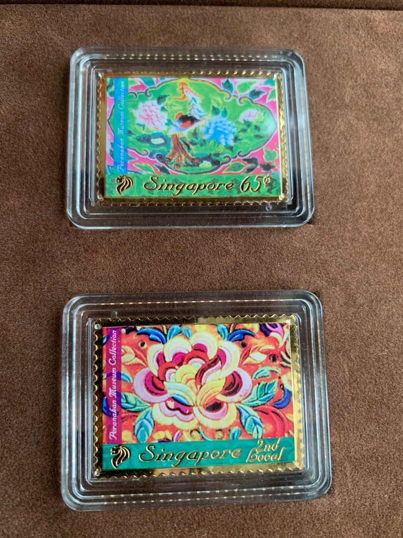 S169 - Singapore Mint Gold Plated “Peranakan Collection” Stamp Ingots ...