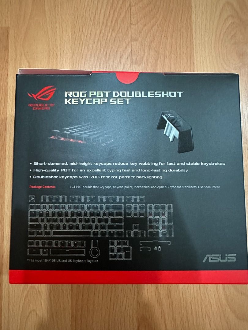 Asus ROG PBT Doubleshot Keycap Set, Computers & Tech, Parts ...