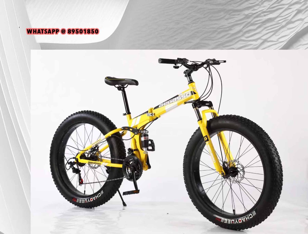 Begasso Foldable Fat bike 26 Inch 21 Speed Bicycles Fatbike Shimano ...