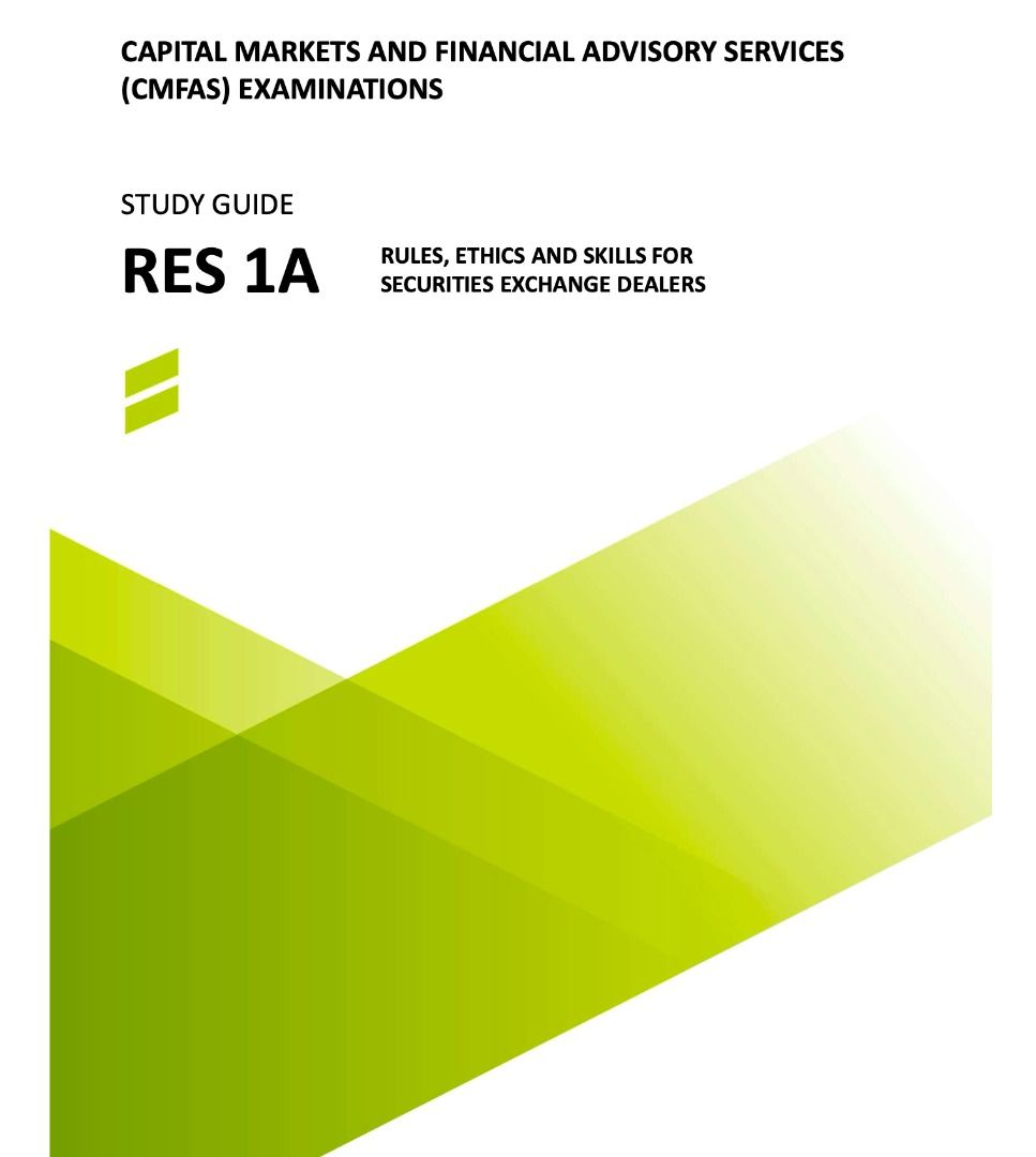 CMFAS RES 1A Summary Notes + Mock Papers on Carousell