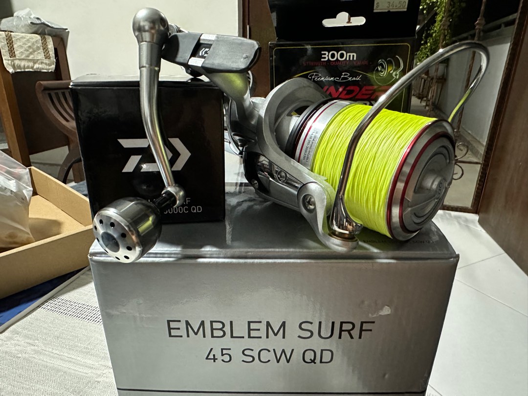 Daiwa Emblem Surf 45 SCW QD, Sports Equipment, Fishing on Carousell