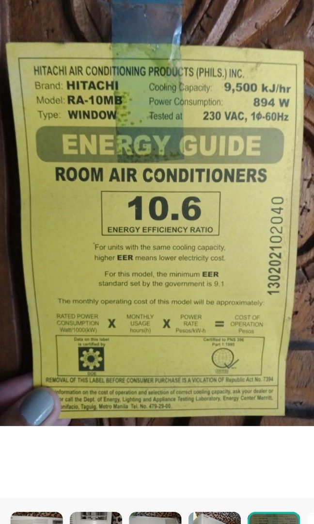 Hitachi Window Type Aircon 1.0hp, TV & Home Appliances, Air ...