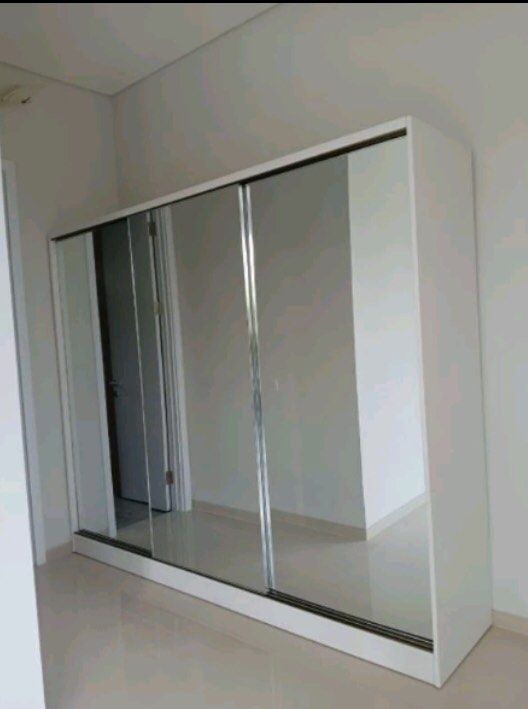 Lemari pakaian sliding door full cermin lemari modern 2 pintu ...