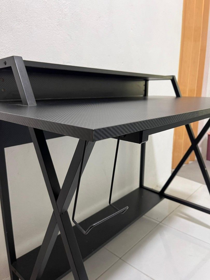 Meja table gaming study carbon wrap material steel frame, Furniture ...